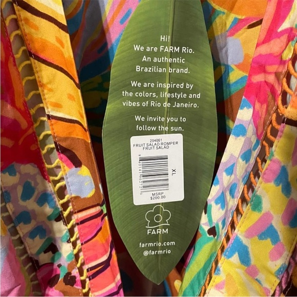 FARM Rio | Pants & Jumpsuits | Farm Rio Nwt Fruit Salad Romper Size Xl ...